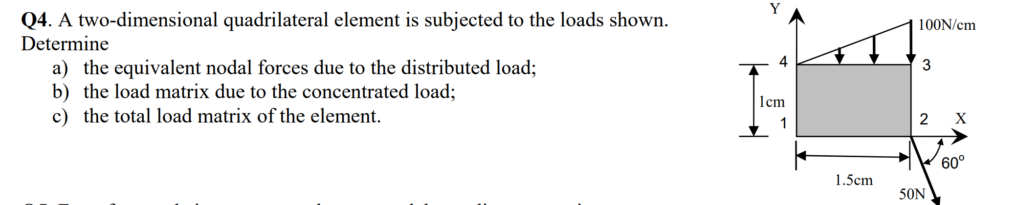 Solved Q4. A two-dimensional quadrilateral element is | Chegg.com