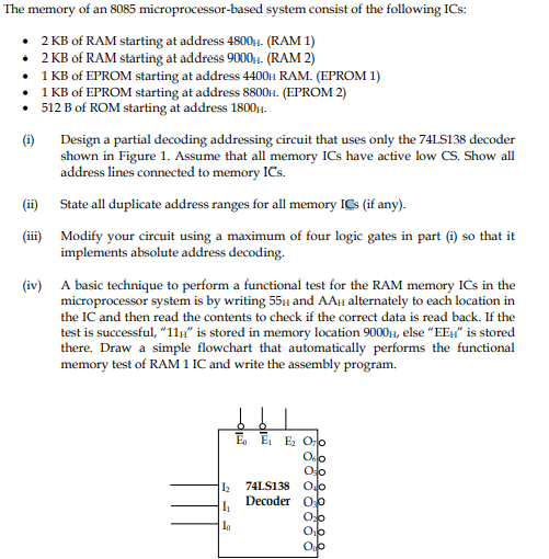 Solved . The memory of an 8085 microprocessor-based system | Chegg.com