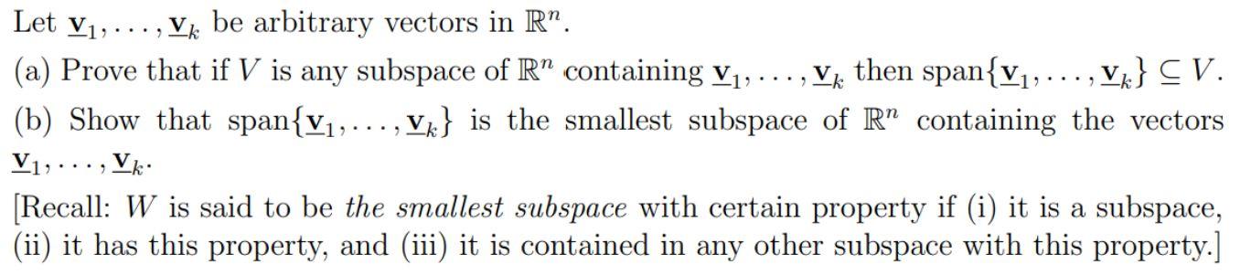 Solved Let v1,…,vk be arbitrary vectors in Rn. (a) Prove | Chegg.com