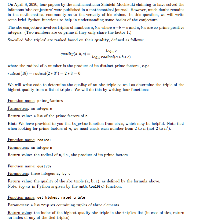 Solved On April 3, 2020, four papers by the mathematician | Chegg.com