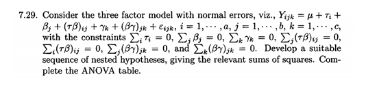 7.29. Consider the three factor model with normal | Chegg.com