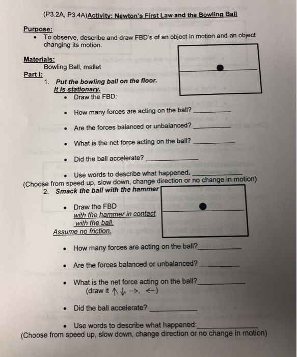 Solved (P3.2A, P3.4A)Activity: Newton's First Law and the | Chegg.com