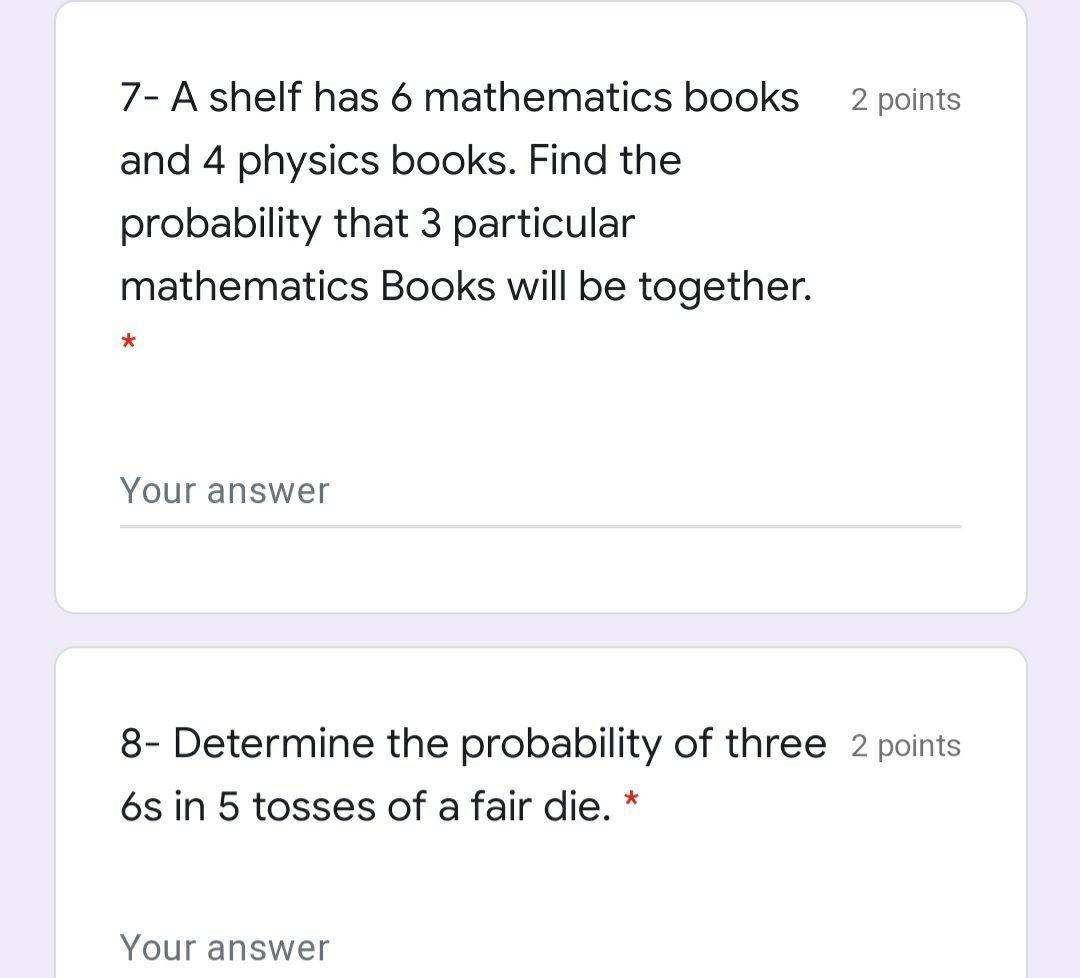 Solved 2 points 7- A shelf has 6 mathematics books and 4 | Chegg.com
