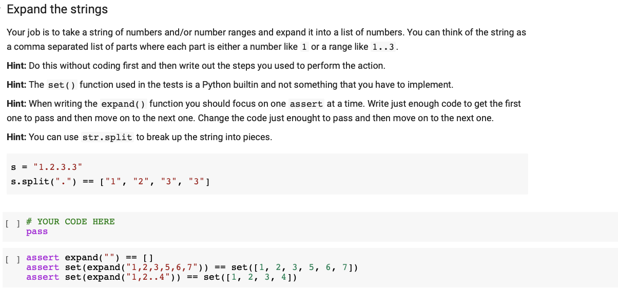 Solved Expand the strings Your job is to take a string of | Chegg.com