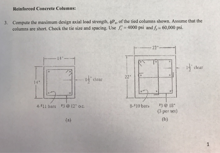 Solved Reinforced Concrete Columns: Compute the maximum | Chegg.com
