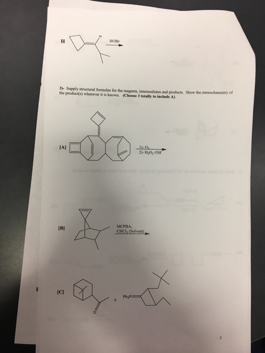 Solved HOBr 3)- Supply structural formulas for the reagents, | Chegg.com