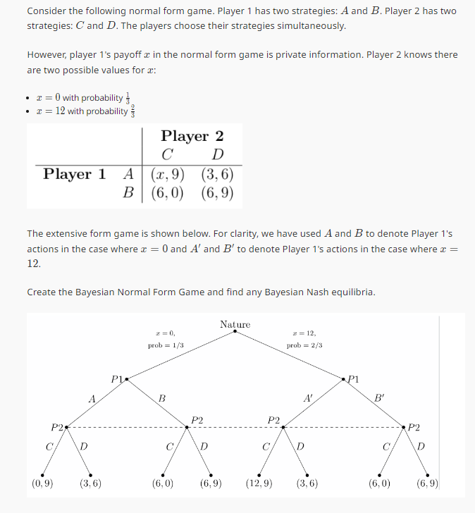 Solved Game Theory: Consider the following normal form game. | Chegg.com