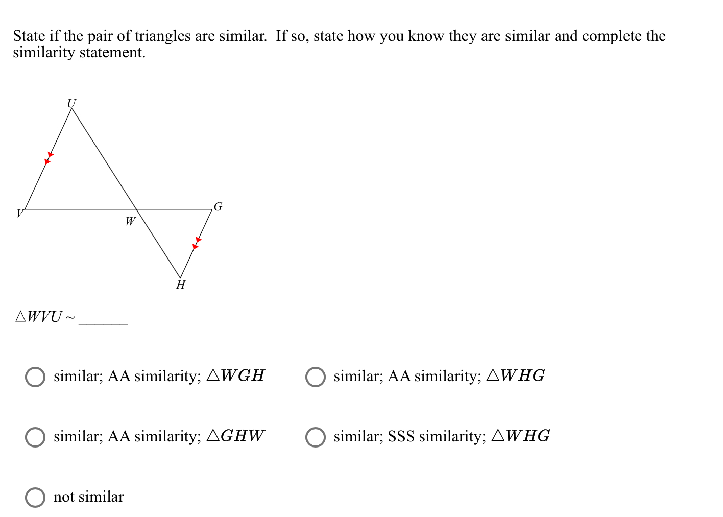 State if the pair of triangles are similar. If so, | Chegg.com