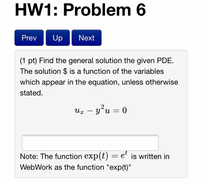 Solved HW1: Problem 3 Prev Up Next (1 pt) Consider the | Chegg.com