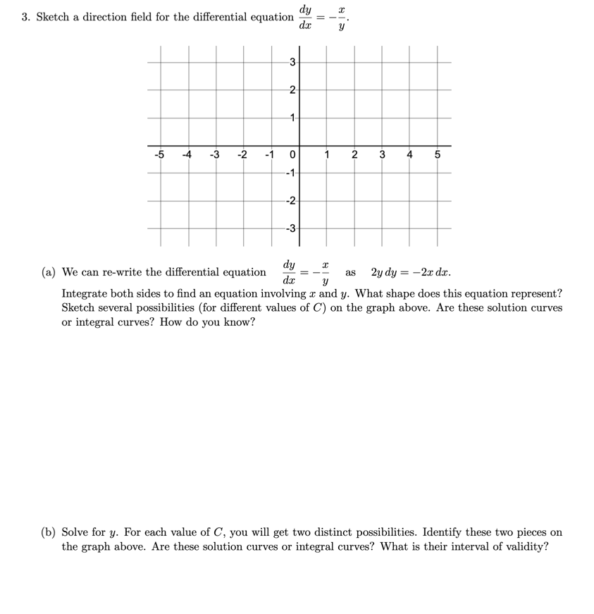 Solved Sketch a direction field for the differential | Chegg.com