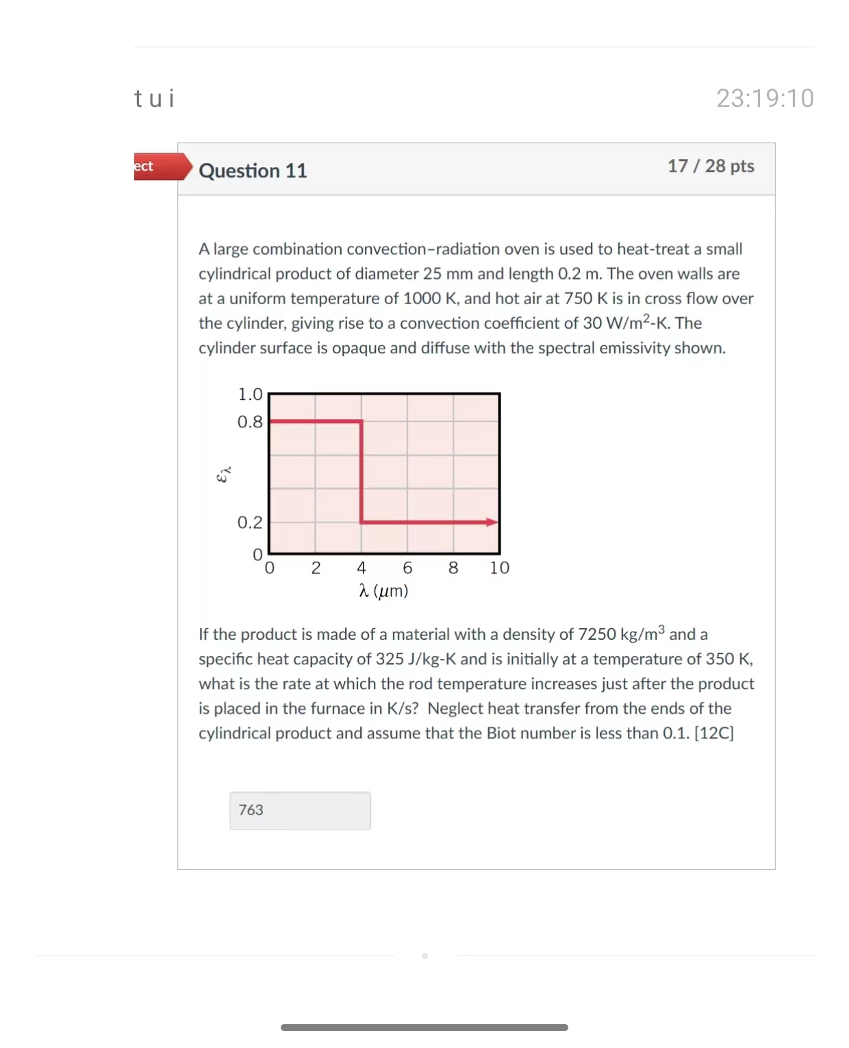 Solved A large combination convection-radiation oven is used | Chegg.com
