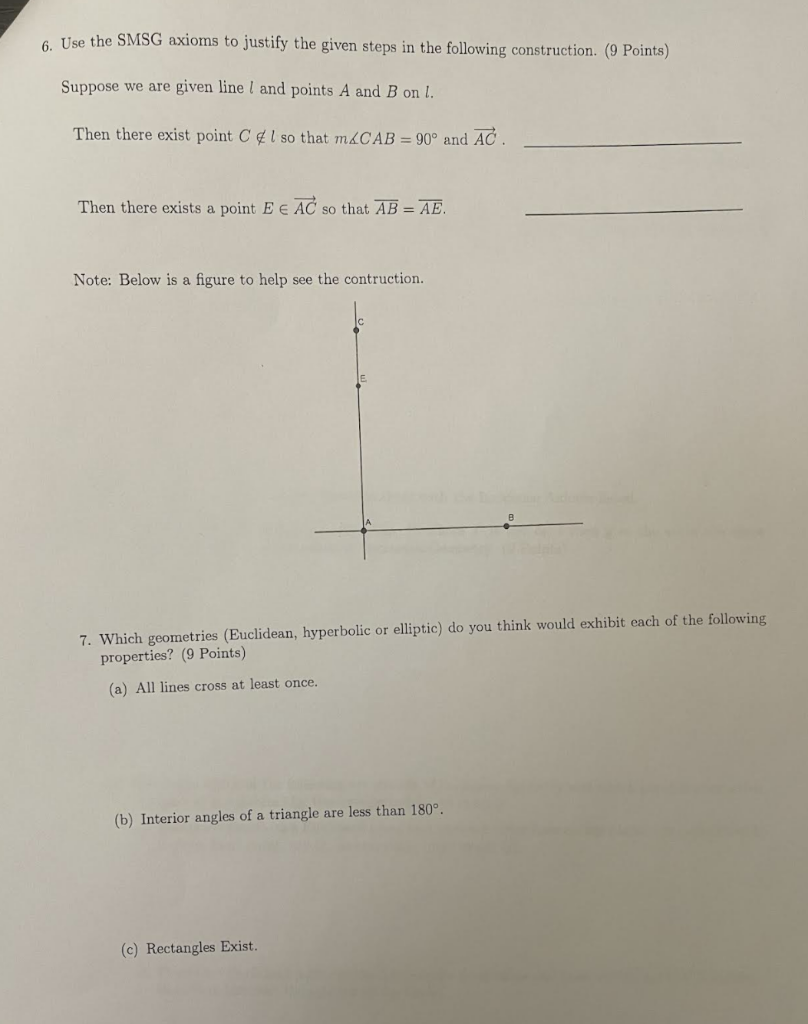 Solved 6. Use the SMSG axioms to justify the given steps in | Chegg.com