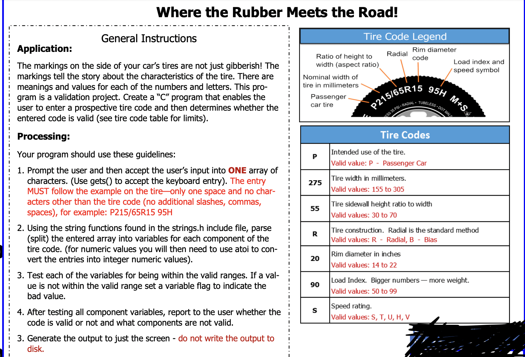 Solved Where the Rubber Meets the Road! Tire Code Legend | Chegg.com