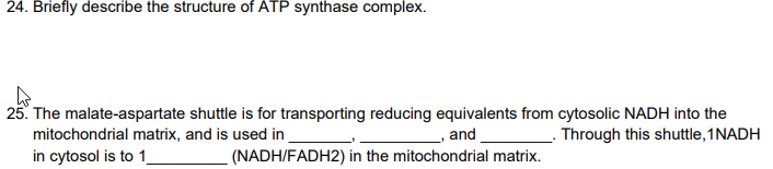 Solved 24. Briefly describe the structure of ATP synthase | Chegg.com