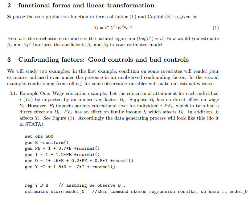 Solved 2 functional forms and linear transformation Suppose | Chegg.com