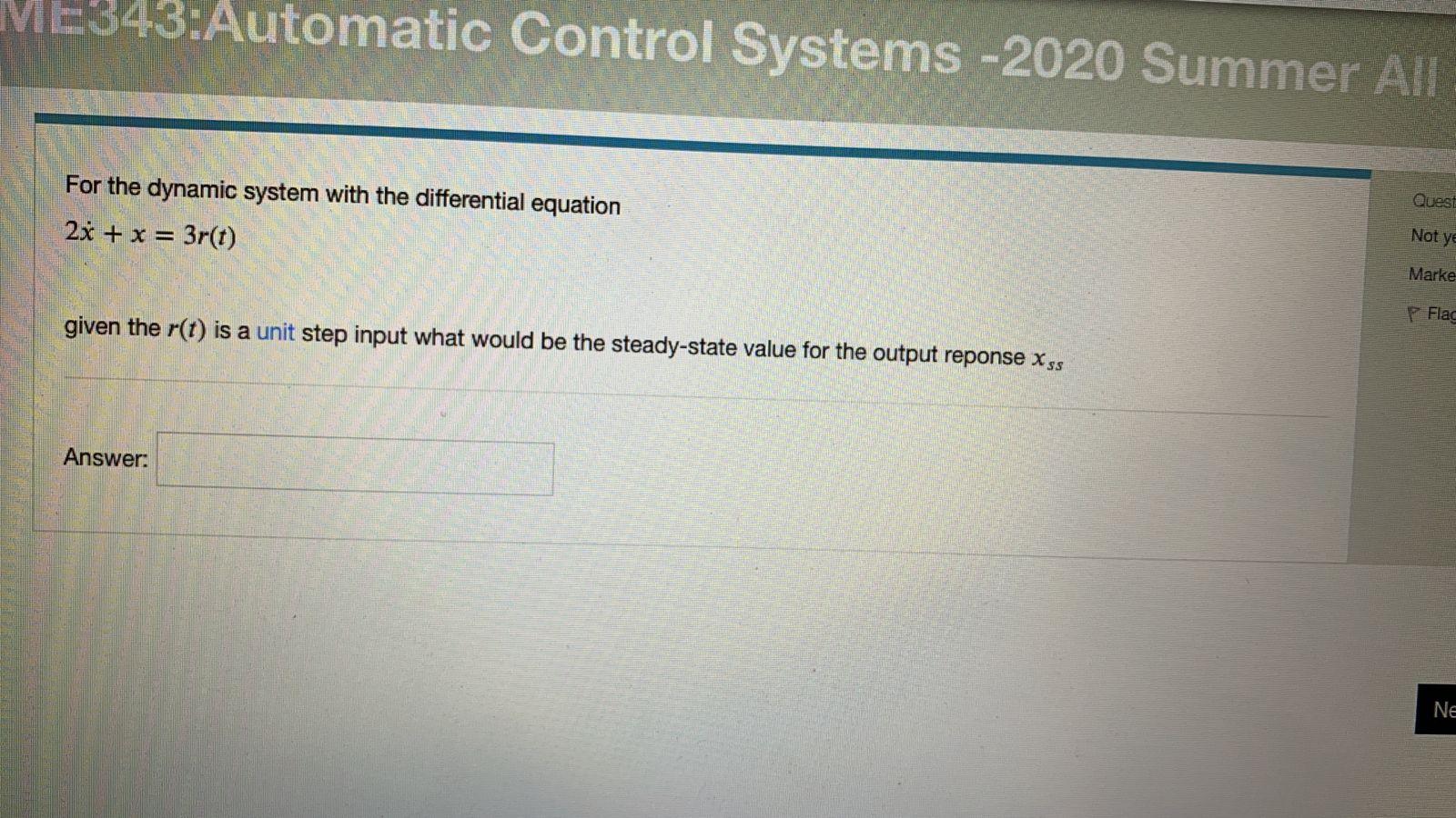 Solved 43:Automatic Control Systems -2020 Summer All For the | Chegg.com