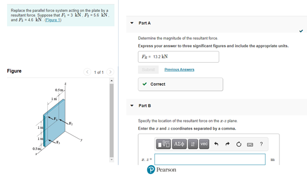 Solved Replace the parallel force system acting on the plate | Chegg.com