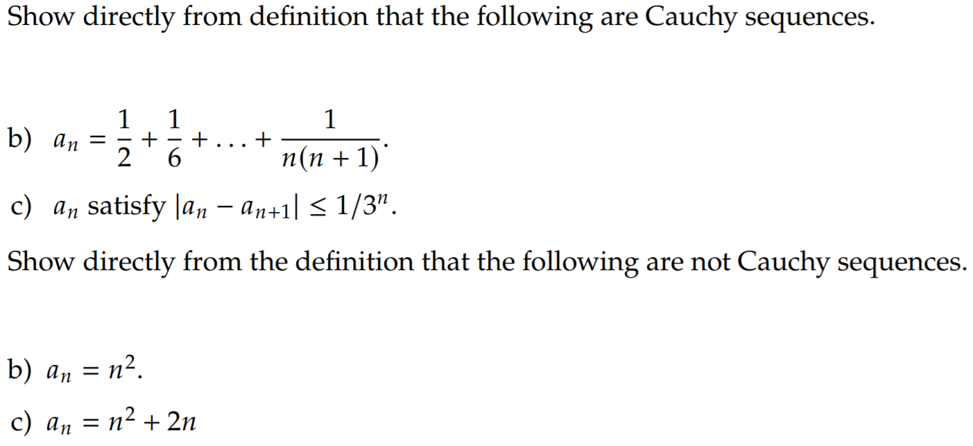 Solved Show directly from definition that the following are | Chegg.com