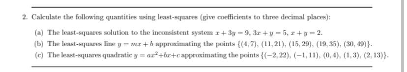 Solved 2. Calculate the following quantities using | Chegg.com