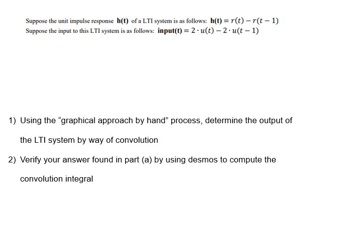 Solved Suppose the unit impulse response h(t) of ﻿a LTI | Chegg.com