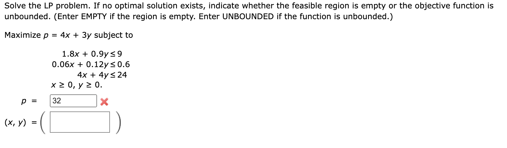 Solved Solve the LP problem. If no optimal solution exists, | Chegg.com