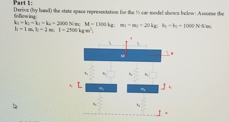 Solved Part 1: Derive (by hand) the state space | Chegg.com Solved Part 1: Derive (by hand) the state space | Chegg.com