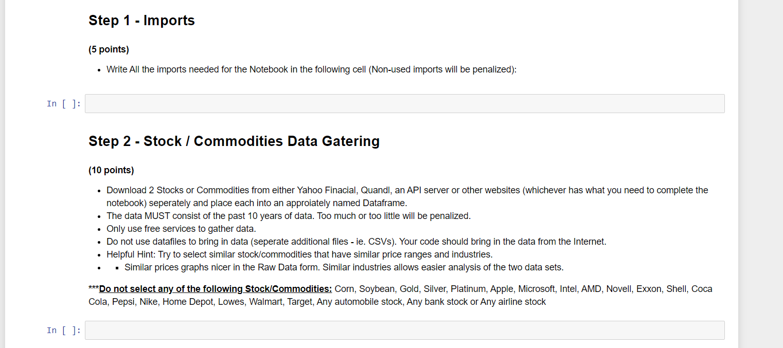 Solved Step 1 - Imports (5 points) • Write All the imports | Chegg.com