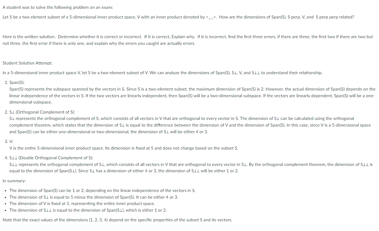 Solved A student was to solve the following problem on an | Chegg.com