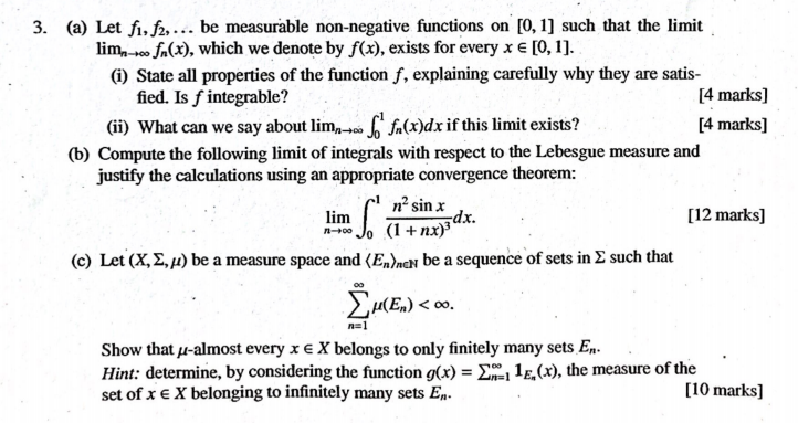 Solved 3 A Let Fi F2 Be Measurable Non Negative