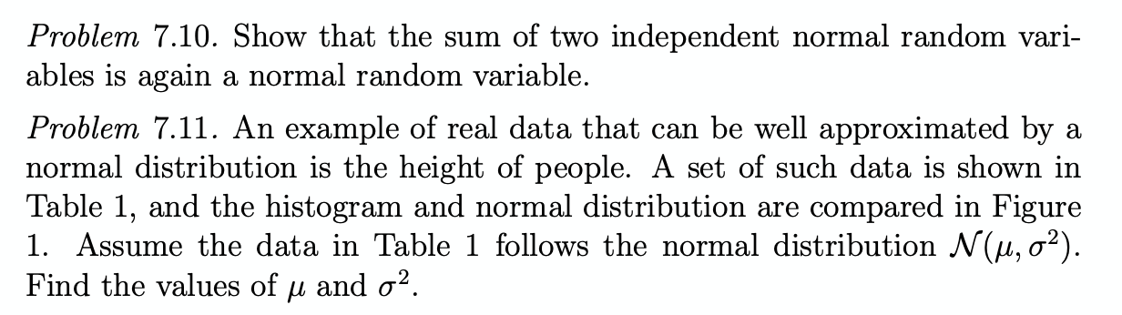Solved Problem 7.10. Show that the sum of two independent | Chegg.com