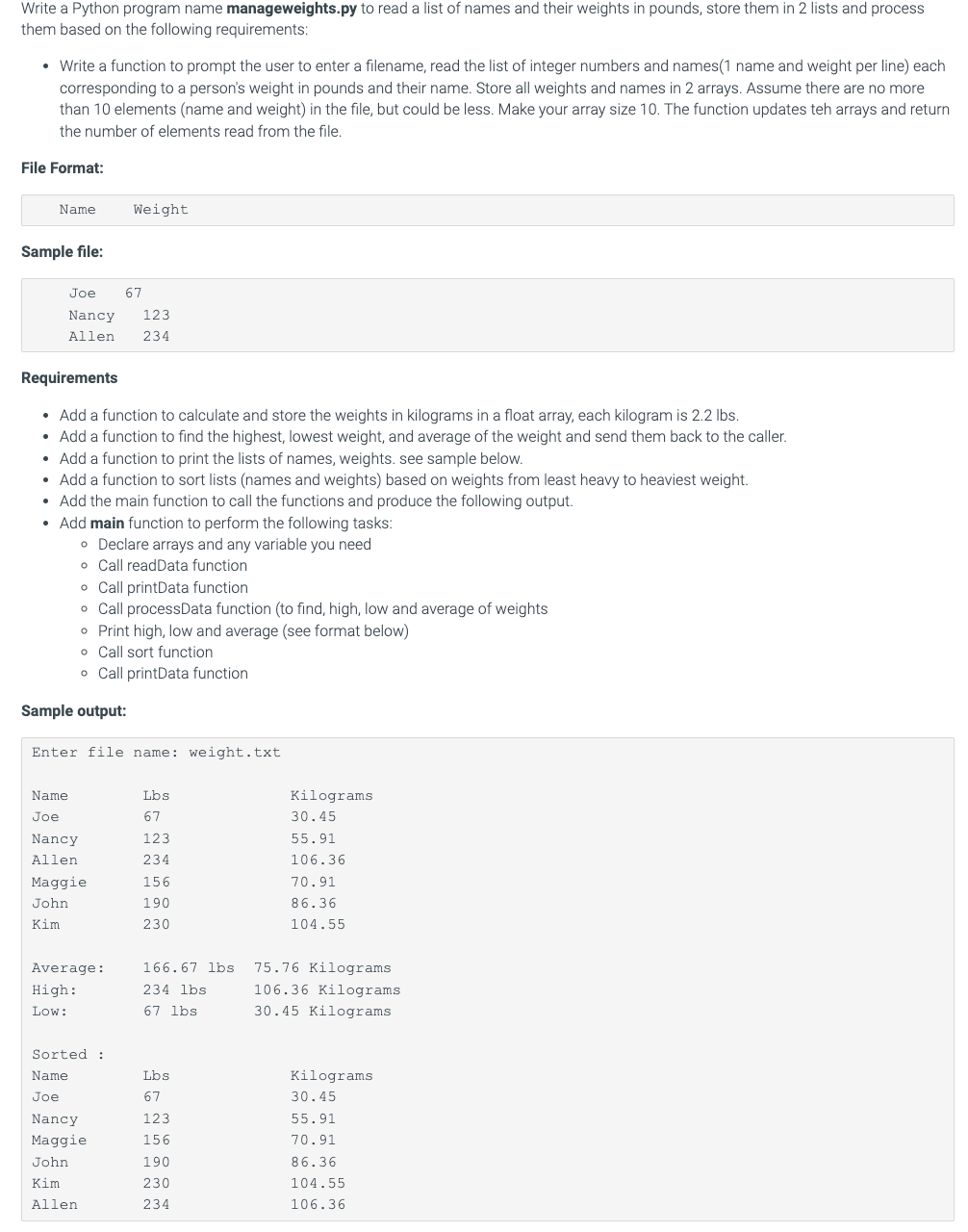 Solved I keep getting an Index error and I'm also not sure | Chegg.com