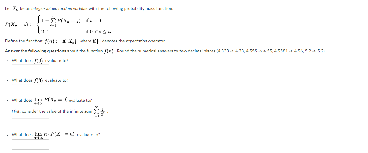 Solved Let X Be An Integer Valued Random Variable With The 5260
