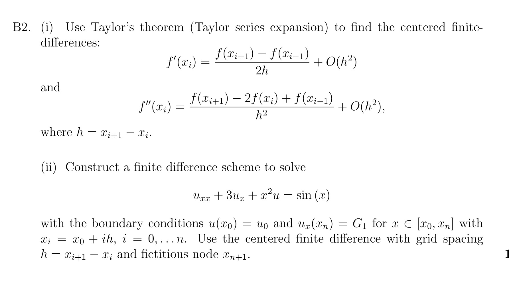 Solved B2. (i) Use Taylor's theorem (Taylor series | Chegg.com