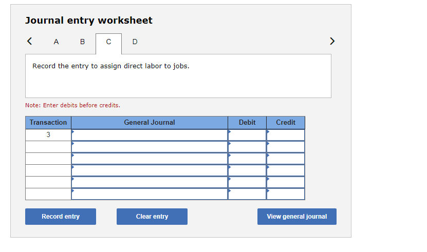 Solved Journal entry worksheet Record the | Chegg.com
