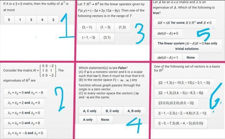Solved If A is a 3x5 matrix, then the nullity of Ais Let A | Chegg.com