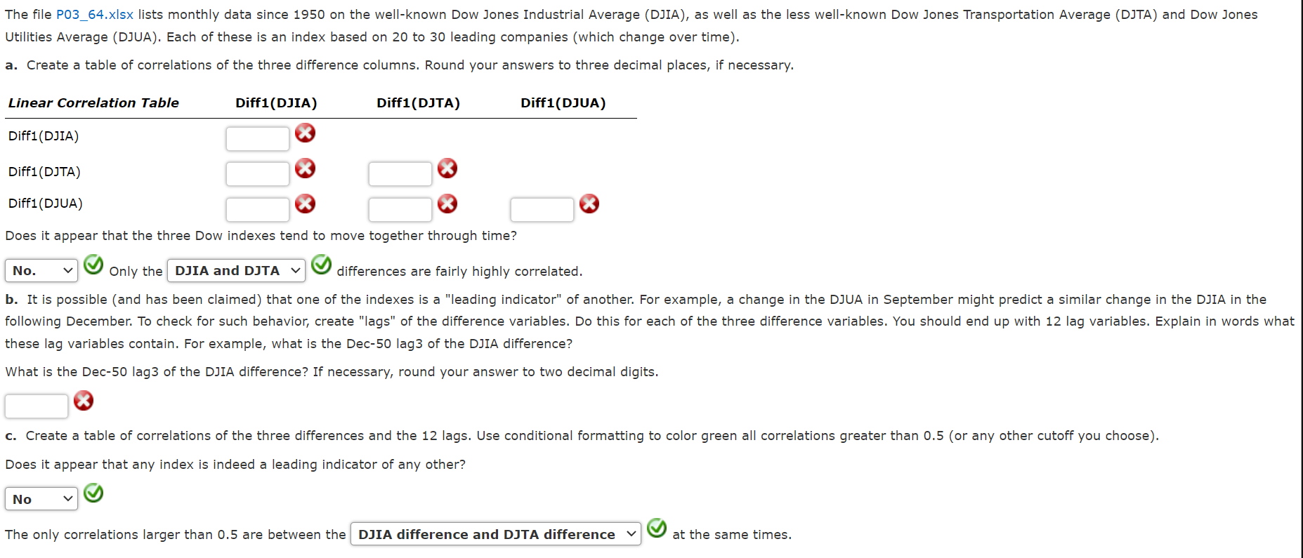 Solved The file PO3_64.xlsx lists monthly data since 1950 on | Chegg.com