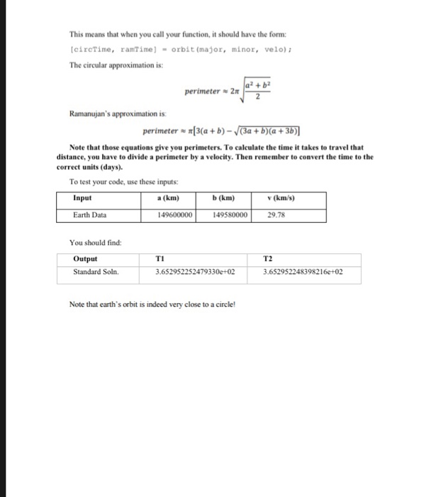 Solved 3. ISubmit on zy Labsl Write a function called orbit | Chegg.com