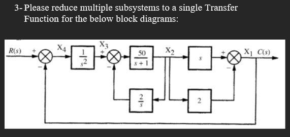 Solved 3- Please reduce multiple subsystems to a single | Chegg.com