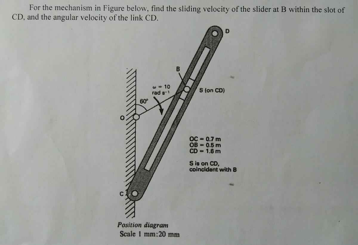 Solved For the mechanism in Figure below, find the sliding | Chegg.com