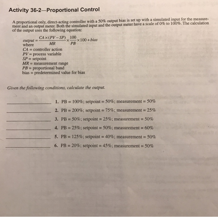 Solved Activity 36-2-Proportional Control A proportional | Chegg.com