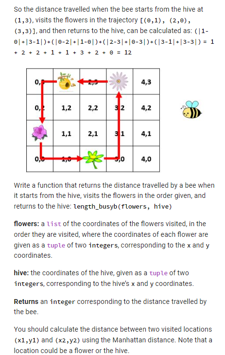 Solved Trajectory of a bee Suppose we have a hive at (1,3). | Chegg.com