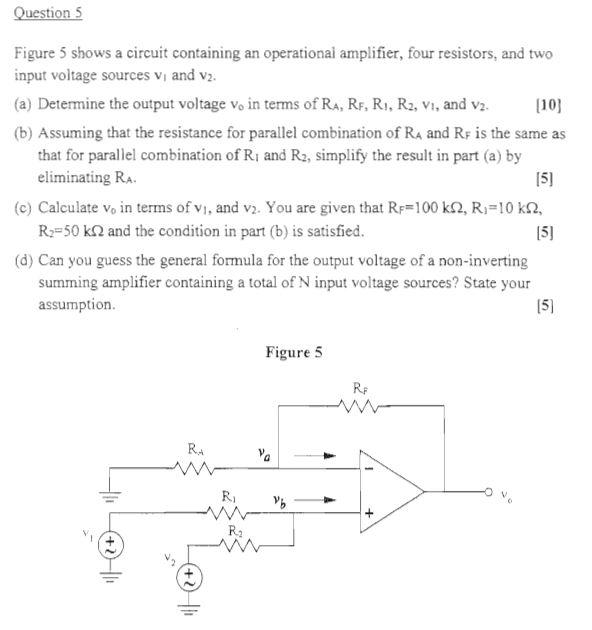 Solved Figure 5 shows a circuit containing an operational | Chegg.com