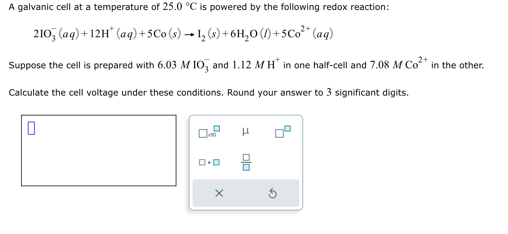 Solved \\[ 2 \\mathrm{IO}_{3}^{-}(a q)+12 \\mathrm{H}^{+}(a | Chegg.com