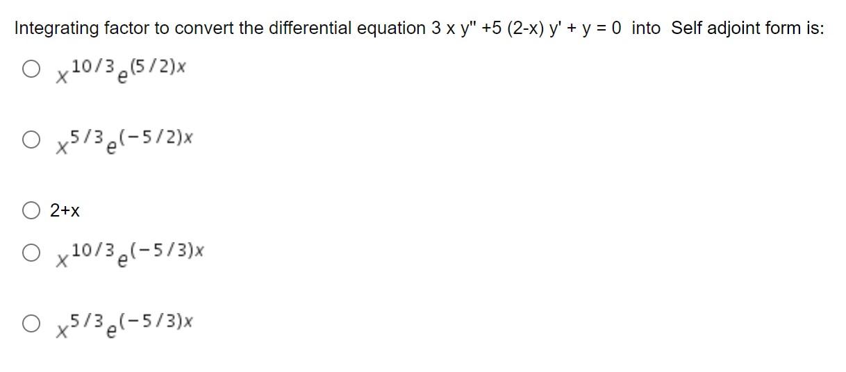 Solved Integrating factor to convert the differential | Chegg.com