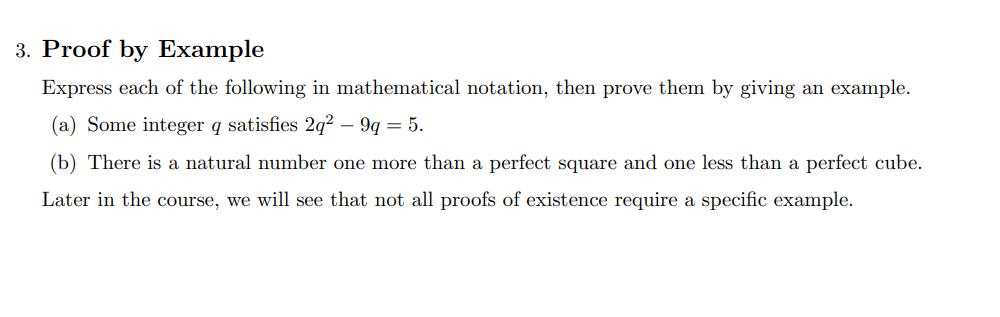 Solved 3. Proof by Example Express each of the following in | Chegg.com