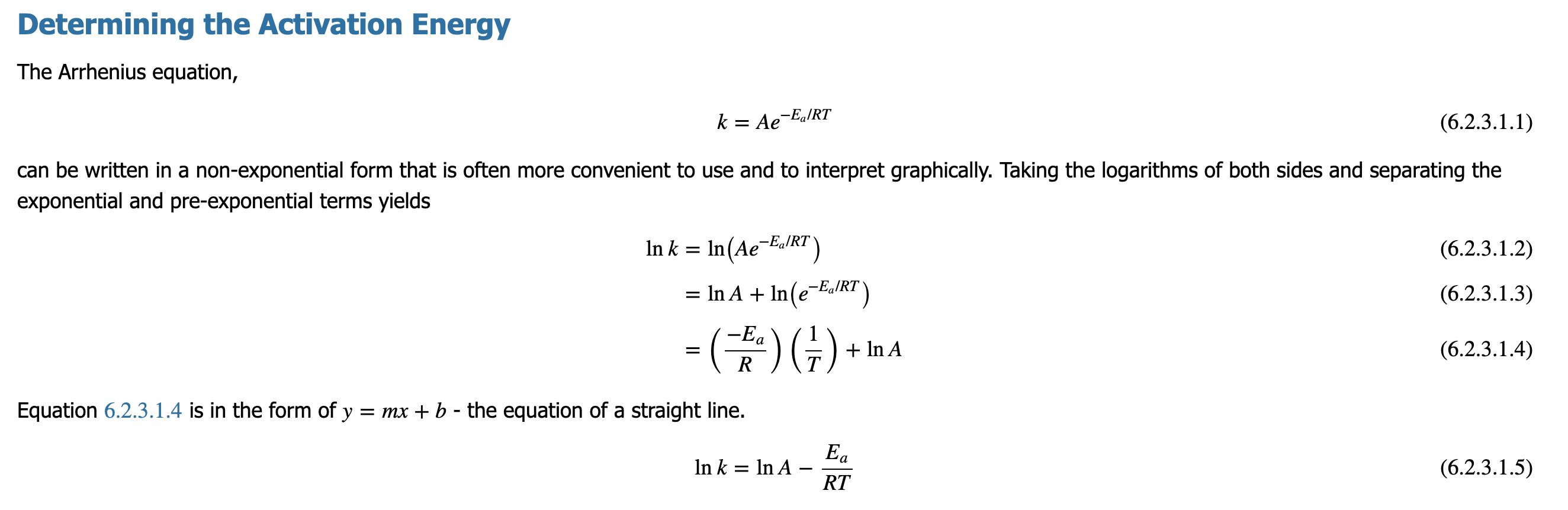 Solved Determining the Activation Energy The Arrhenius | Chegg.com