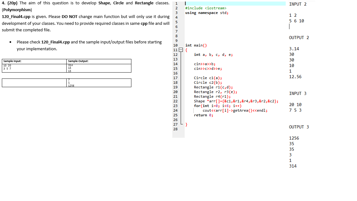 Solved I INPUT 2 4. (20p) The aim of this question is to | Chegg.com