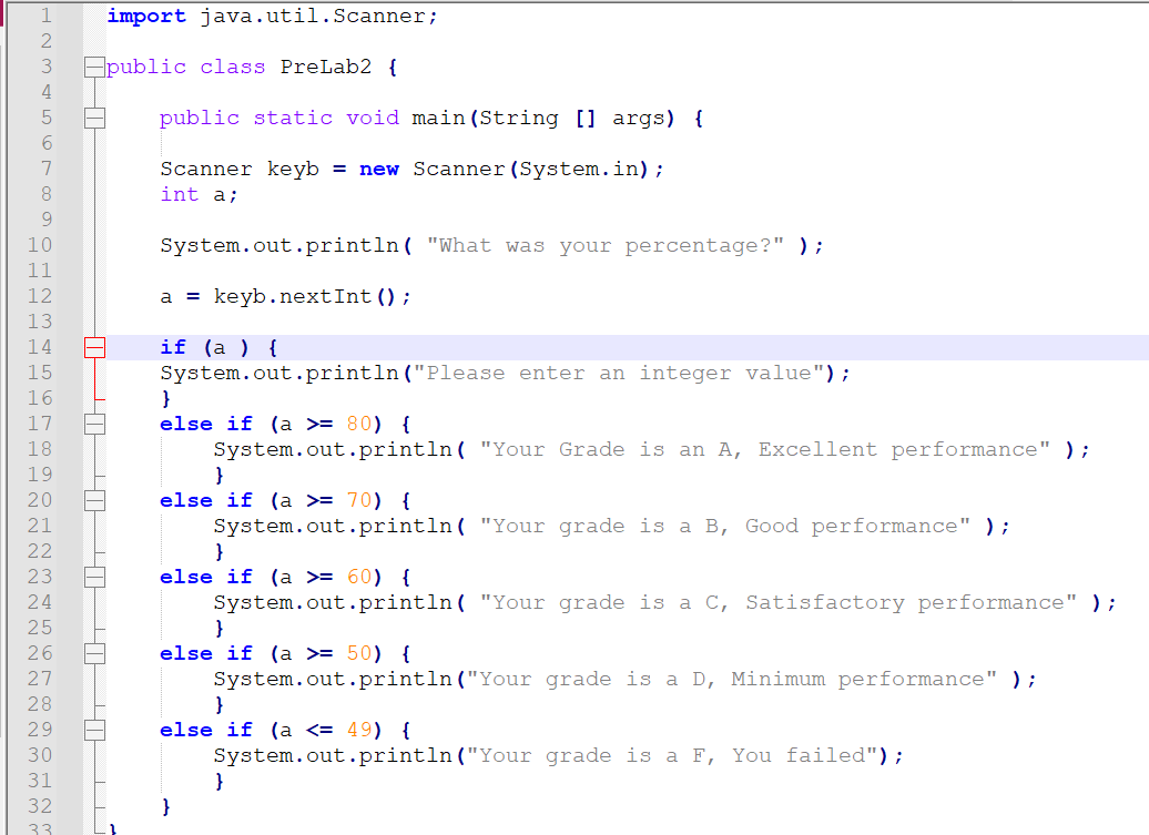 Solved Im attempting to make a simple grading program in | Chegg.com