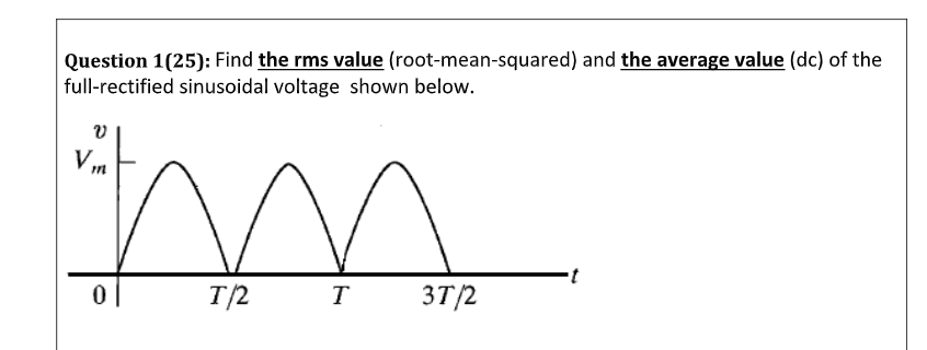 Solved Question 1(25): Find the rms value | Chegg.com