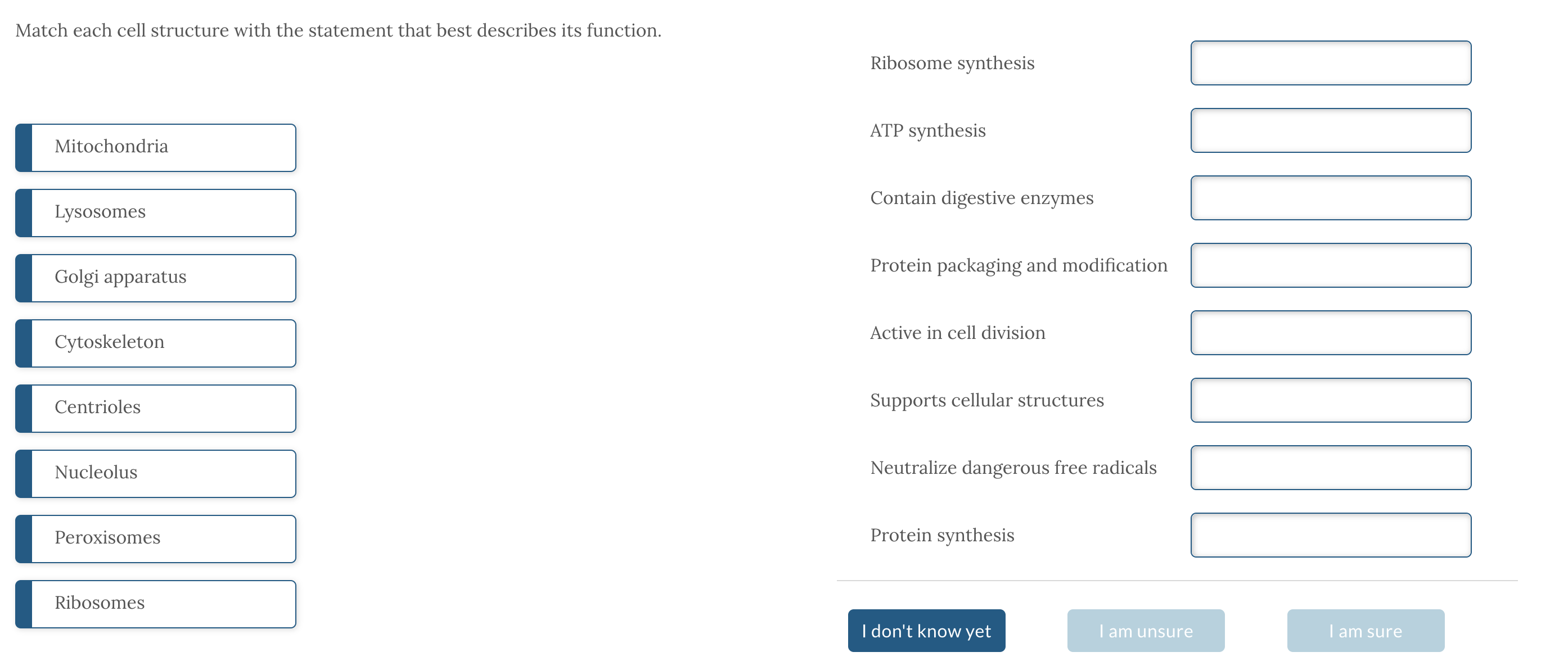 Solved Match each cell structure with the statement that | Chegg.com